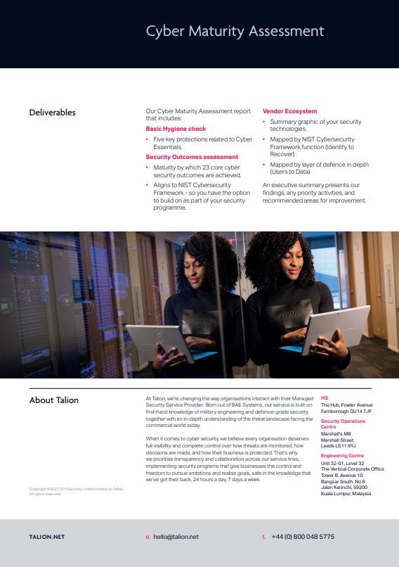 Cyber Maturity Assessment Datasheet